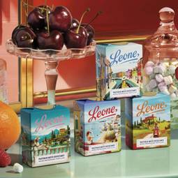 Wholesale Leone Counter Display, "Tour of Italy" Assorted Fruit Pastilles