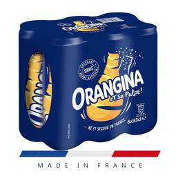 Wholesale Orangina French Orange Soda with Pulp, 6-Pack Cans